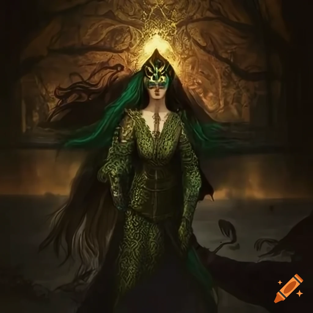 Epic queen sword fight in dark fantasy style on Craiyon