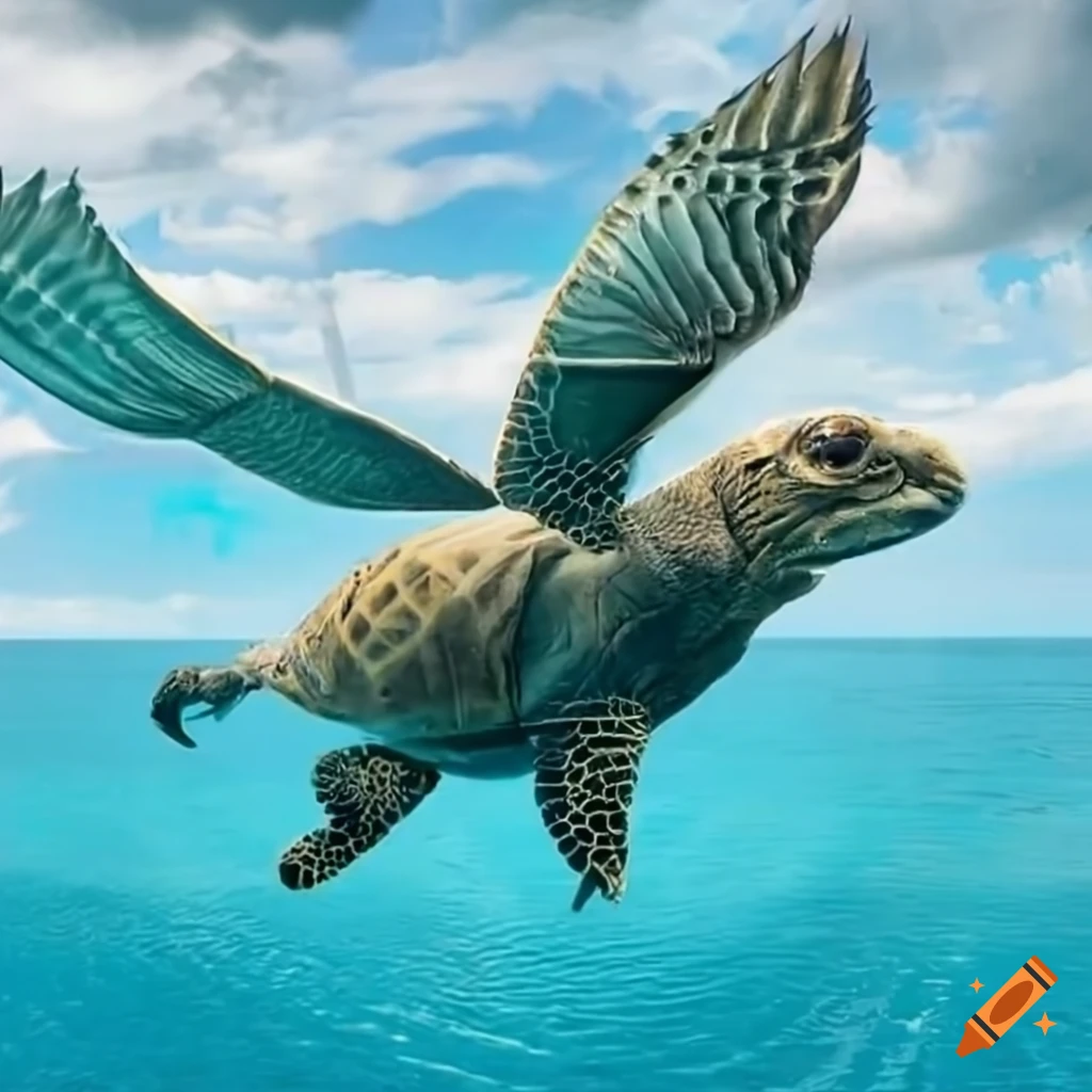 Flying elephant sea turtle on Craiyon