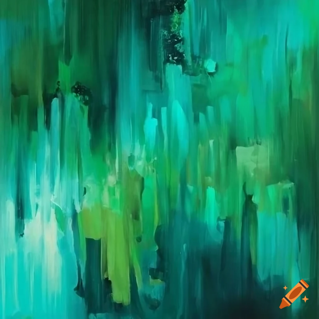 Intricate green vietnamese-style abstract painting on Craiyon