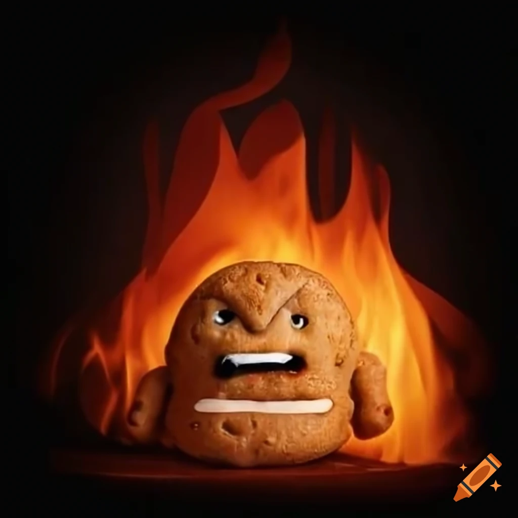 Fiery angry little biscuit on Craiyon