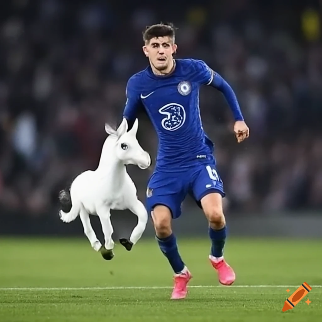 Christian pulisic riding a unicorn on Craiyon
