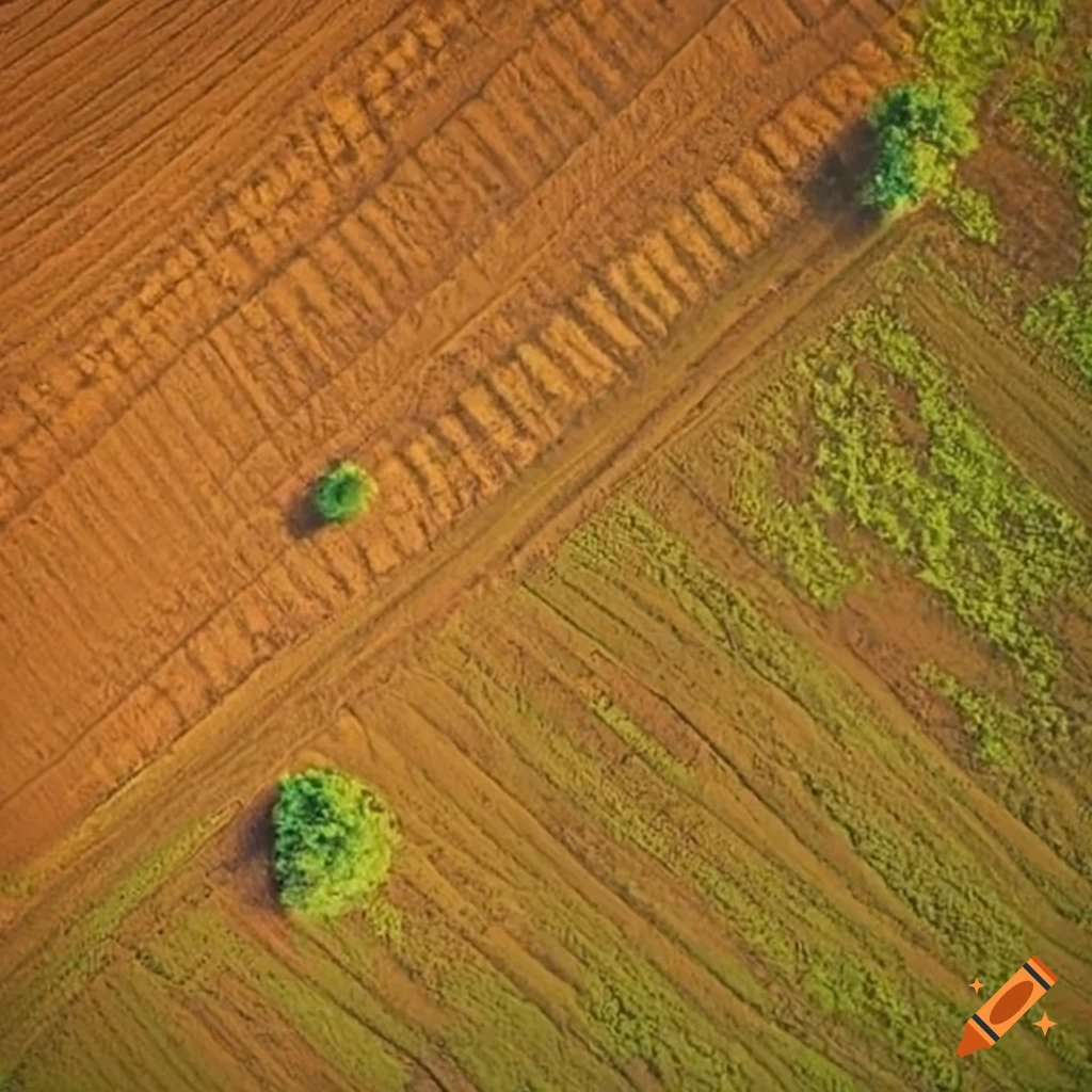 Aerial view of farmland texture on Craiyon