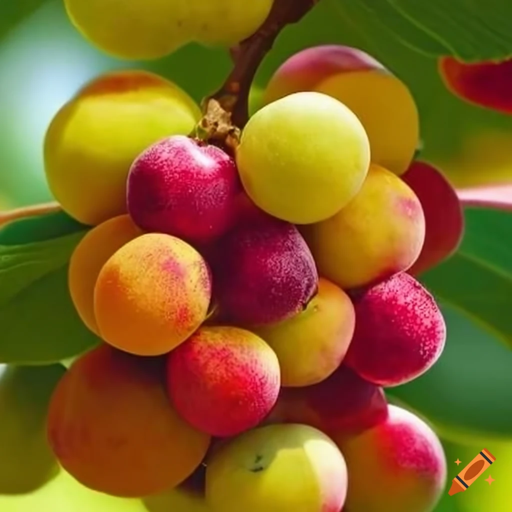 Colorful tree with various fruits on Craiyon