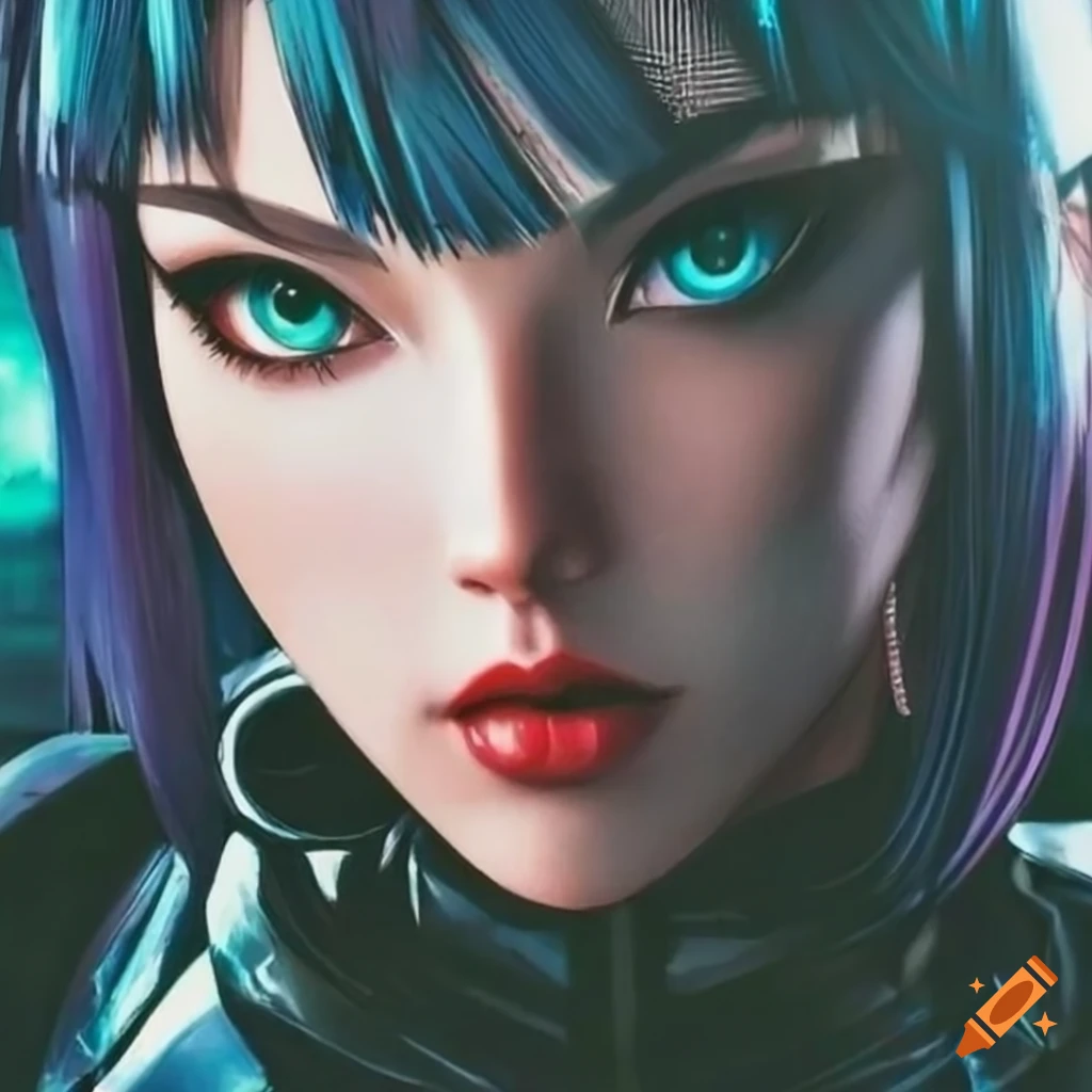 Close-up of beautiful female character with manga aesthetics in the ...
