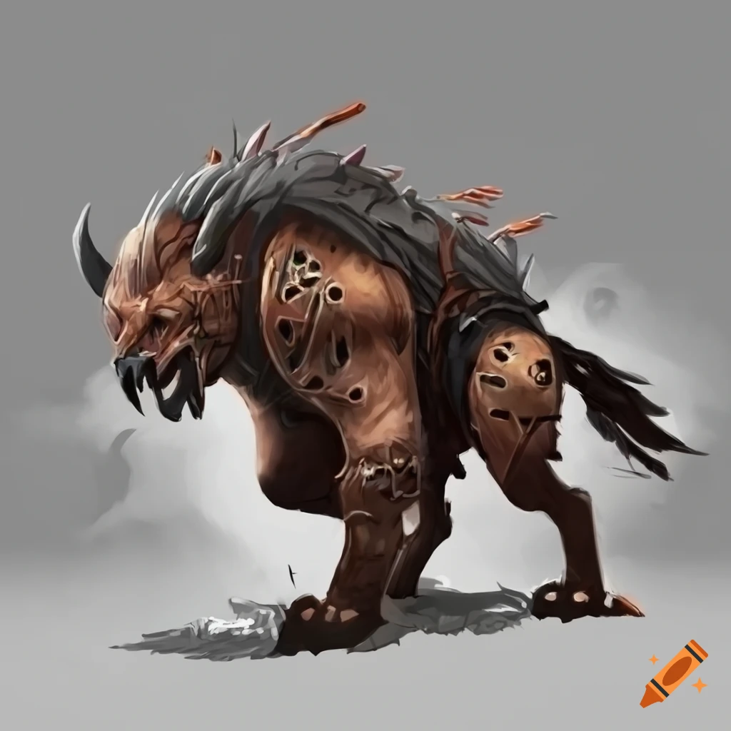 Armored warg creature on Craiyon