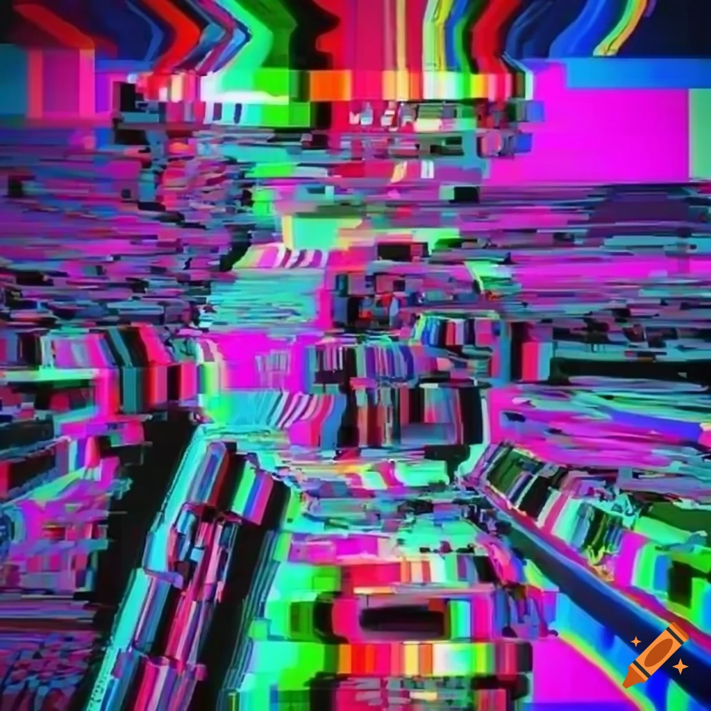 Abstract glitchcore art on Craiyon