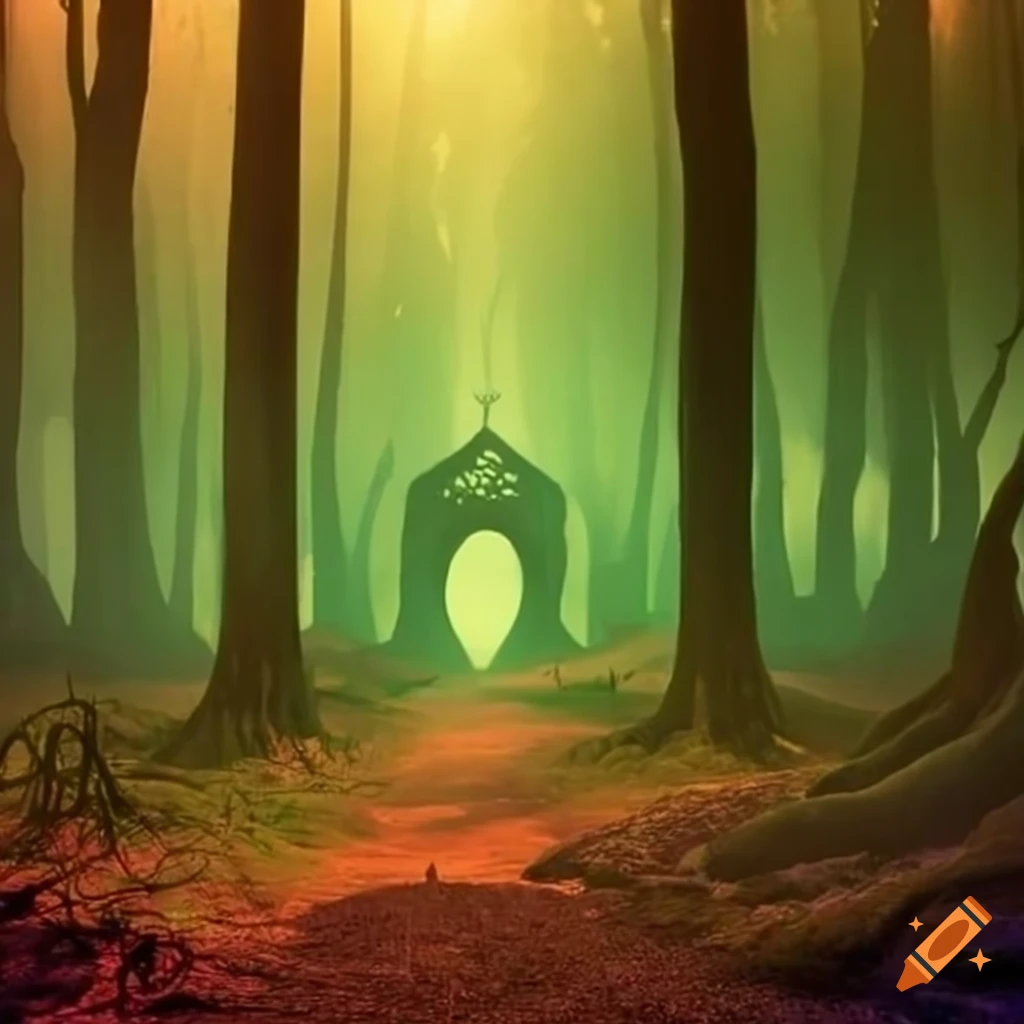 Enchanted woods with a magical environment on Craiyon