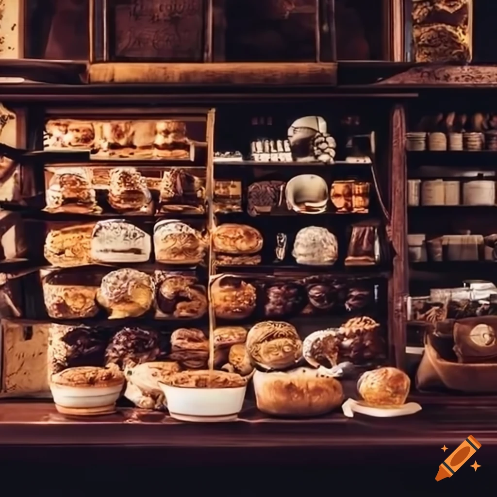 Cozy coffee shop with pastries and barista preparing for the day on Craiyon