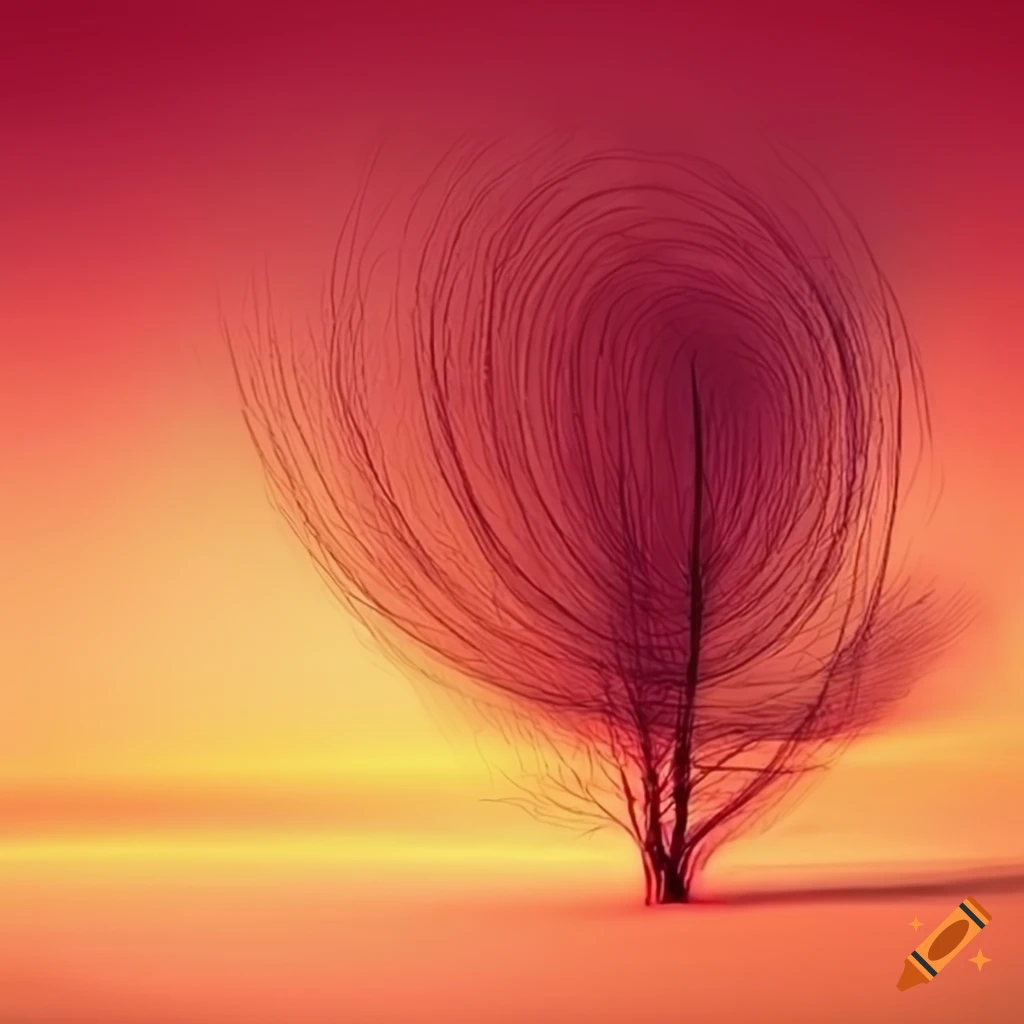 Symbolic representation of hexagram 57, wind/wind, depicting a gentle ...