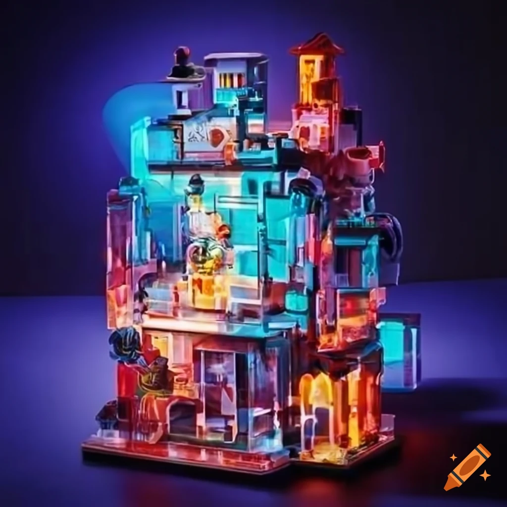 Surreal collection of strange toys including trucks, dolls, legos ...