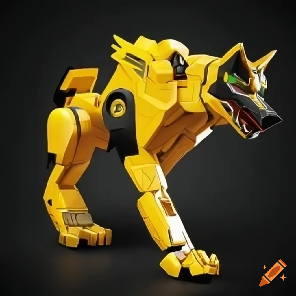 Yellow amarok wolf zord on Craiyon