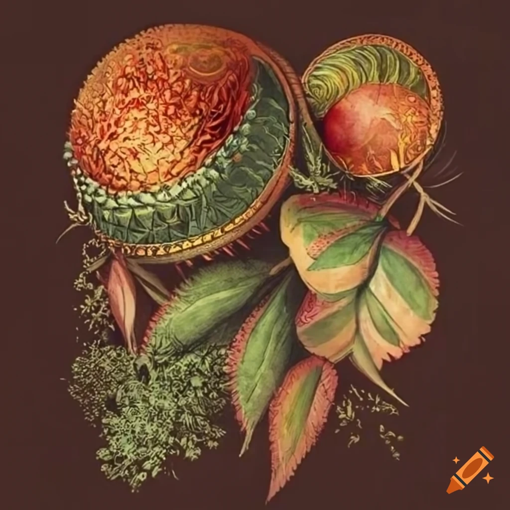 Vintage botanical art of magical inca herbs on Craiyon