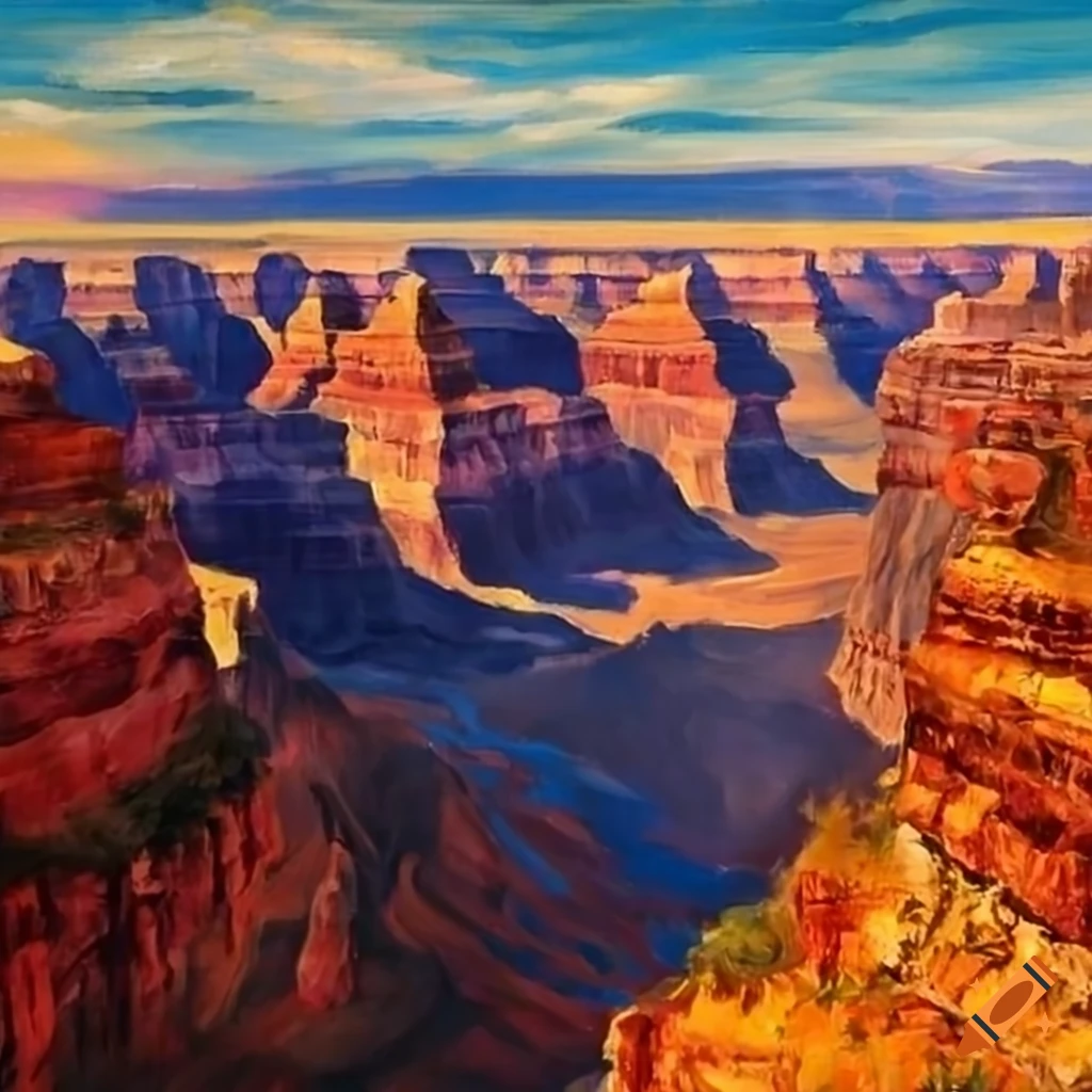 Grand canyon oil painting on Craiyon