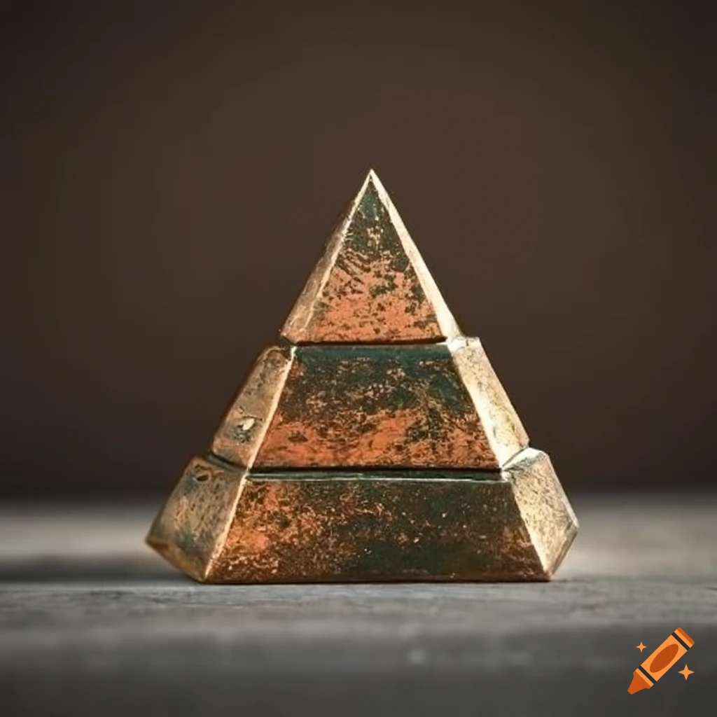 Small ornamental pyramid with bronze and jade insets on Craiyon