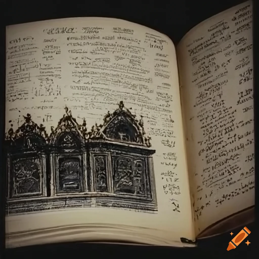 Mysterious ancient writing on aged pages on Craiyon