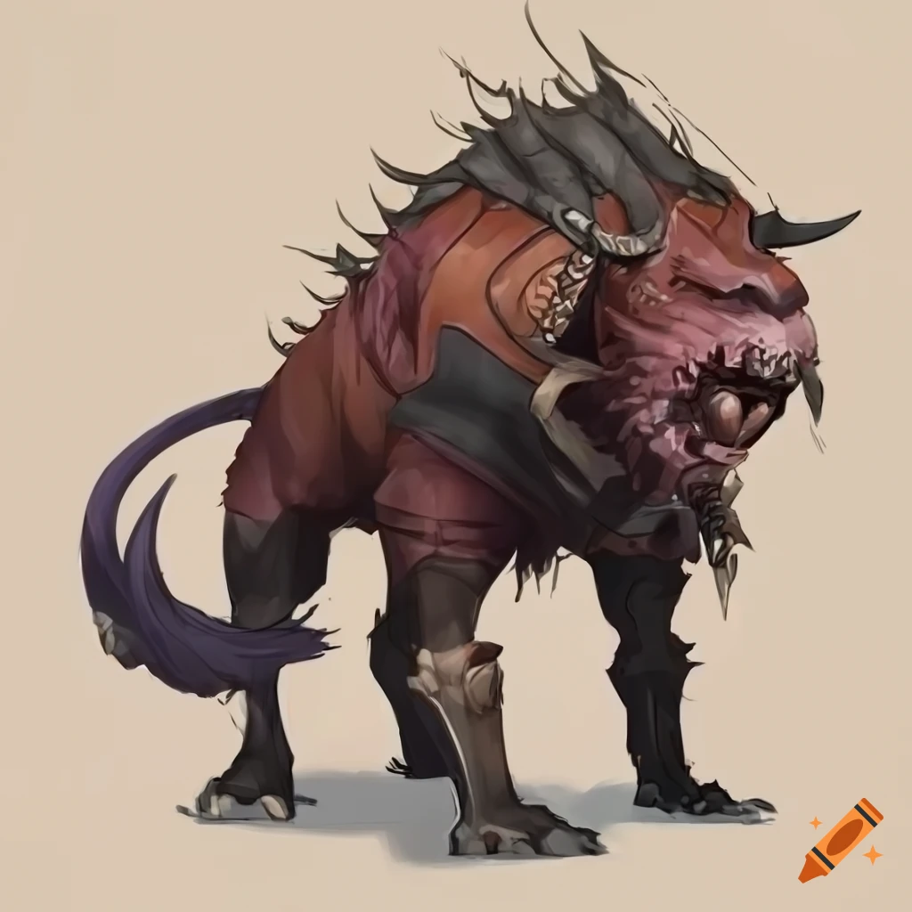 Armored warg creature on Craiyon