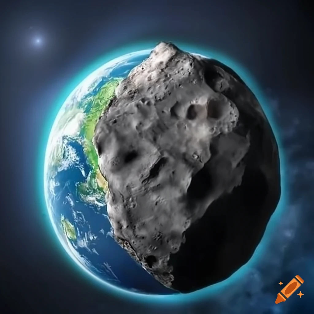 Asteroid passing by earth on Craiyon