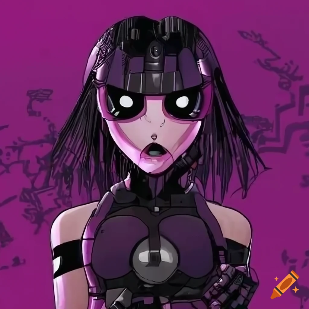 Bio-mechanical nightmare powerpuff girl in high detail cyberpunk ...
