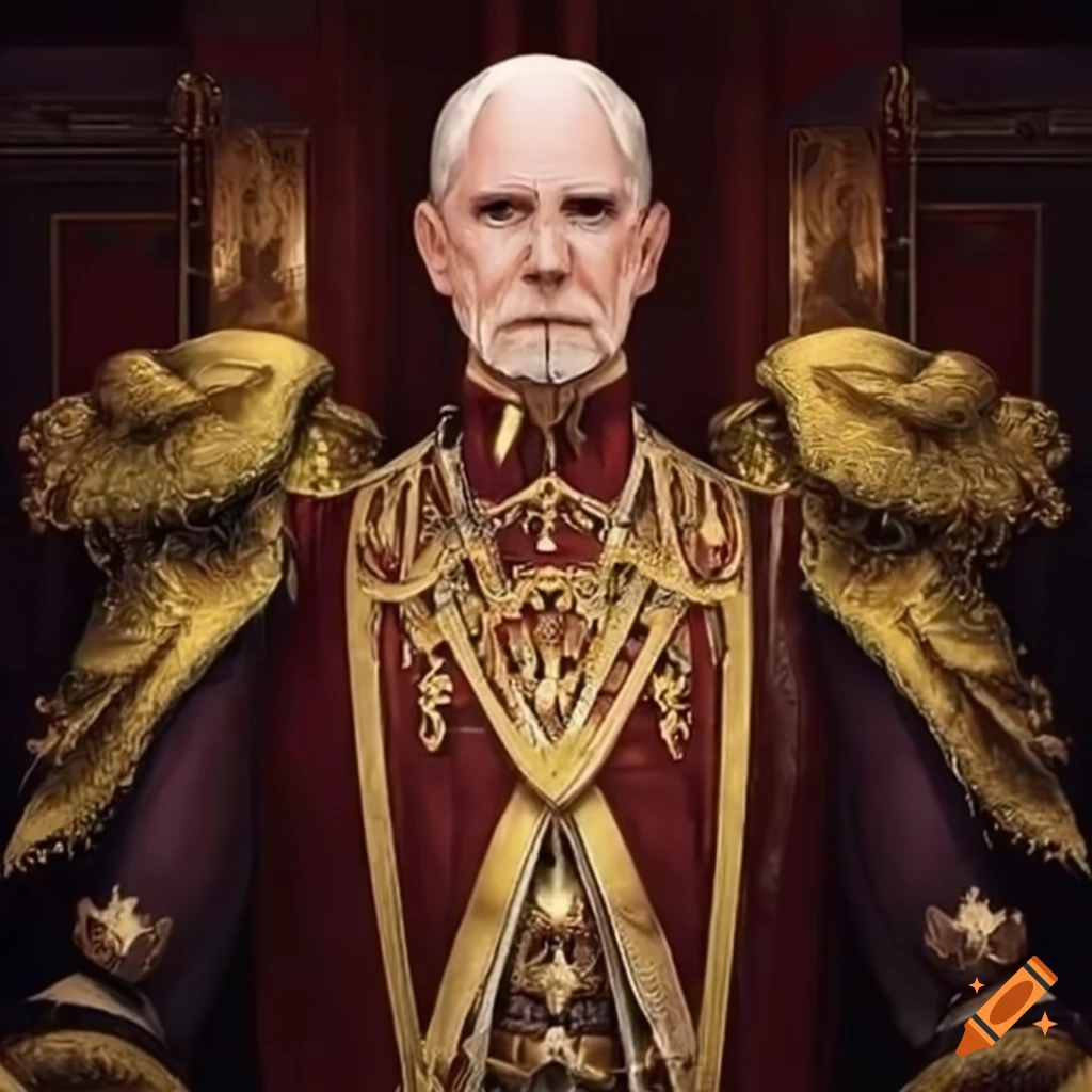 Elegantly dressed human king on Craiyon