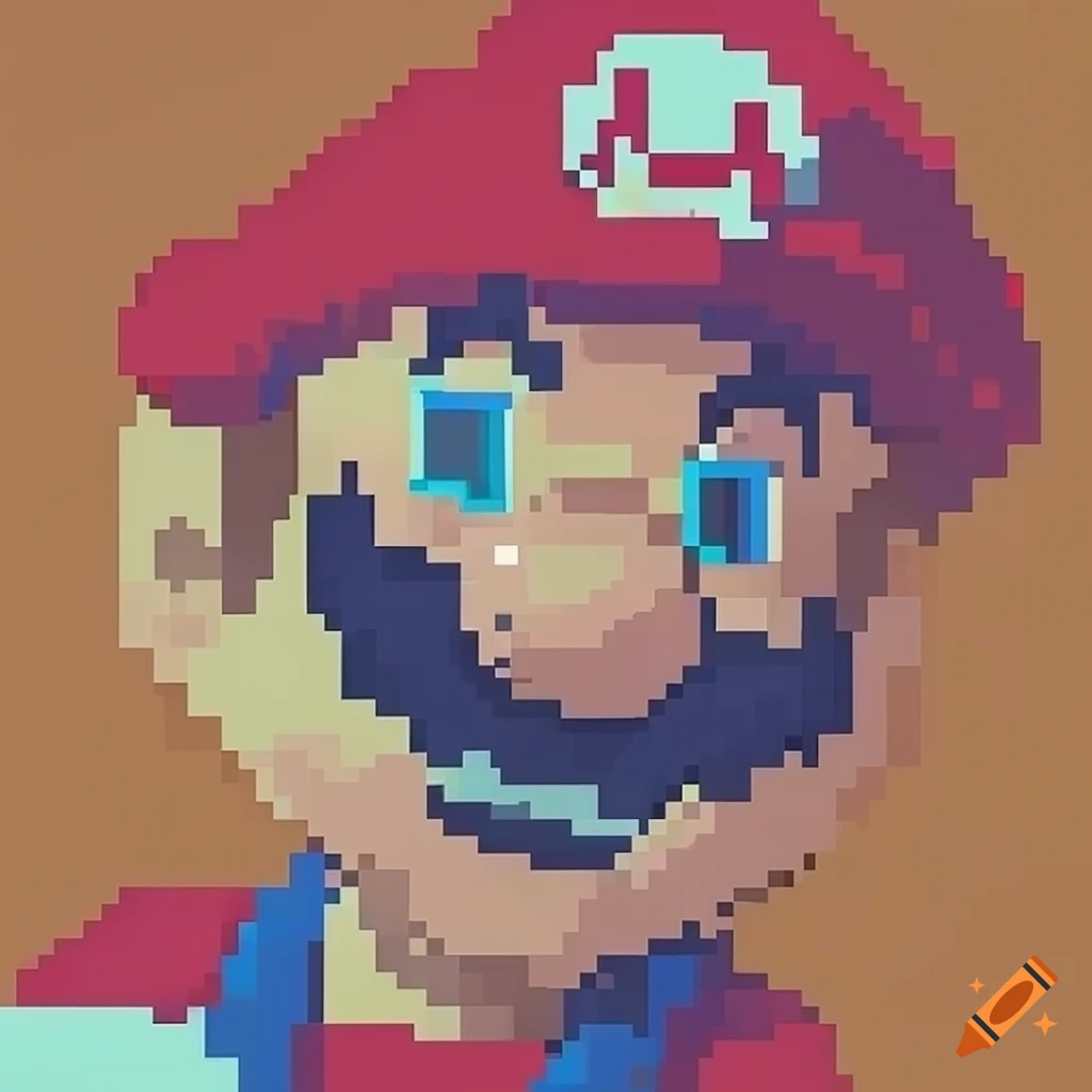 16-bit portrait of mario on Craiyon