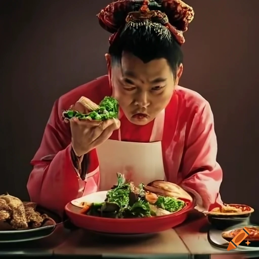 Chinese chef surrounded by splendor representing the king of chinese ...