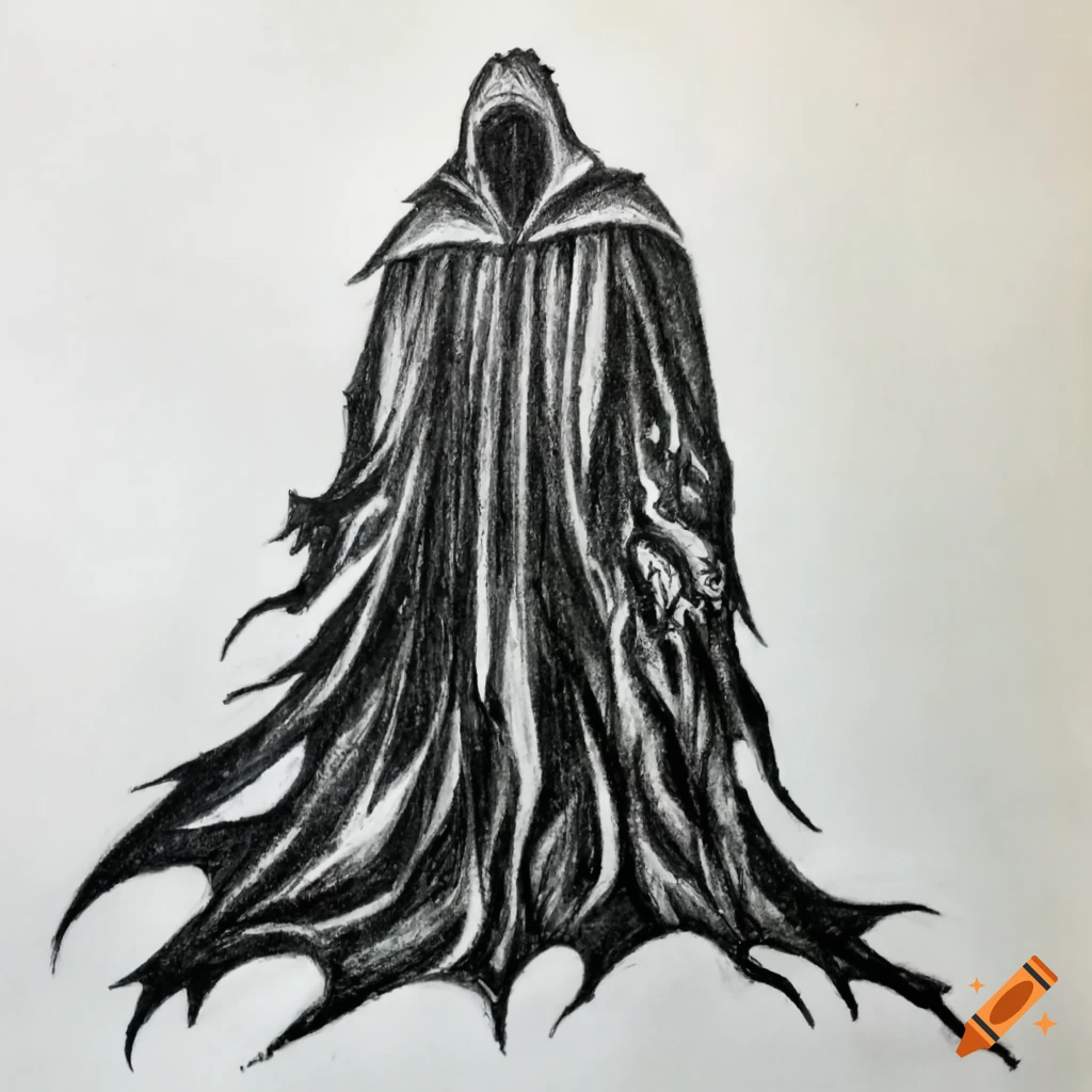 Creepy dementor in professional pencil drawing on Craiyon