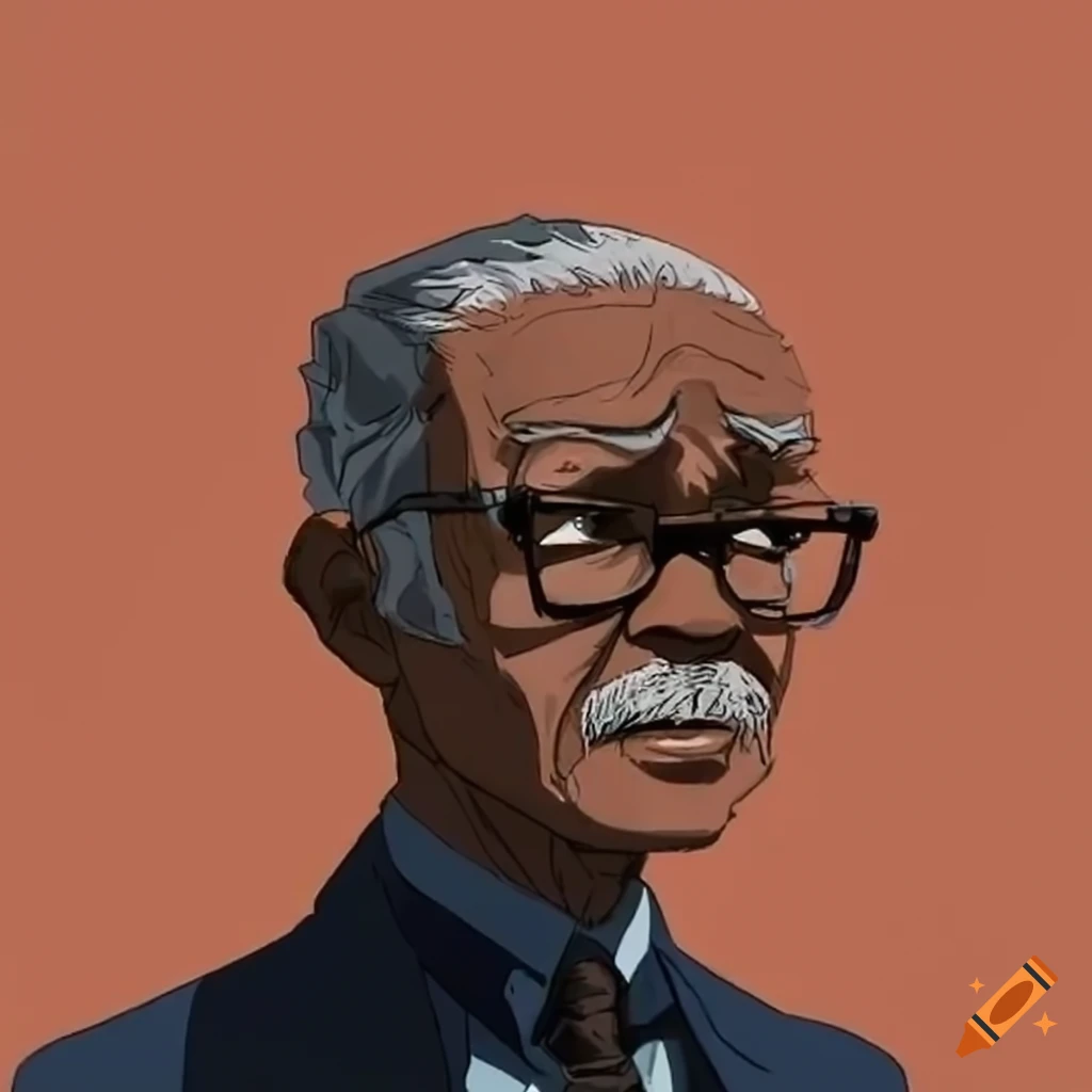 Elderly man with glasses talking in boondocks style on Craiyon