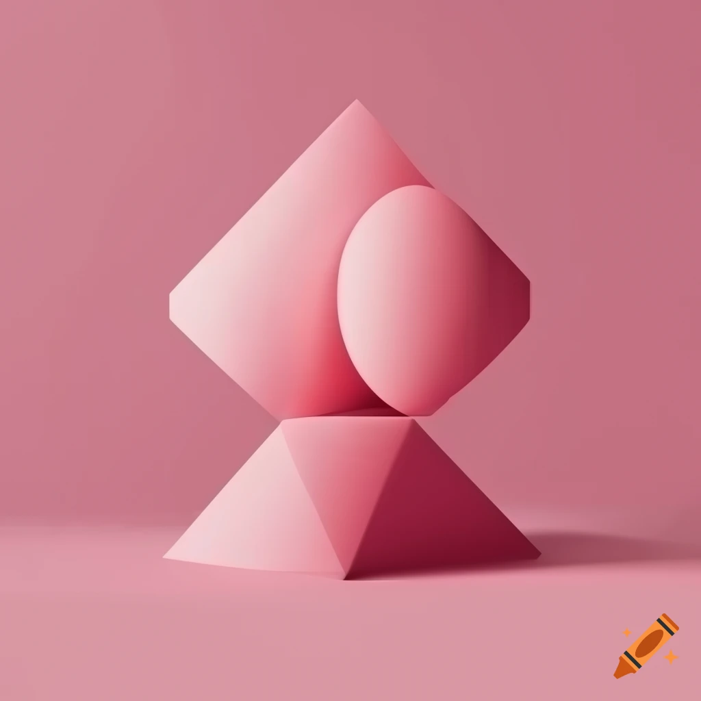 Minimalist pink 2d shapes artwork on Craiyon