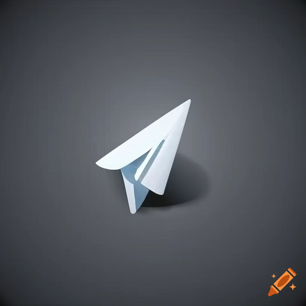 Telegram logo on grey background on Craiyon