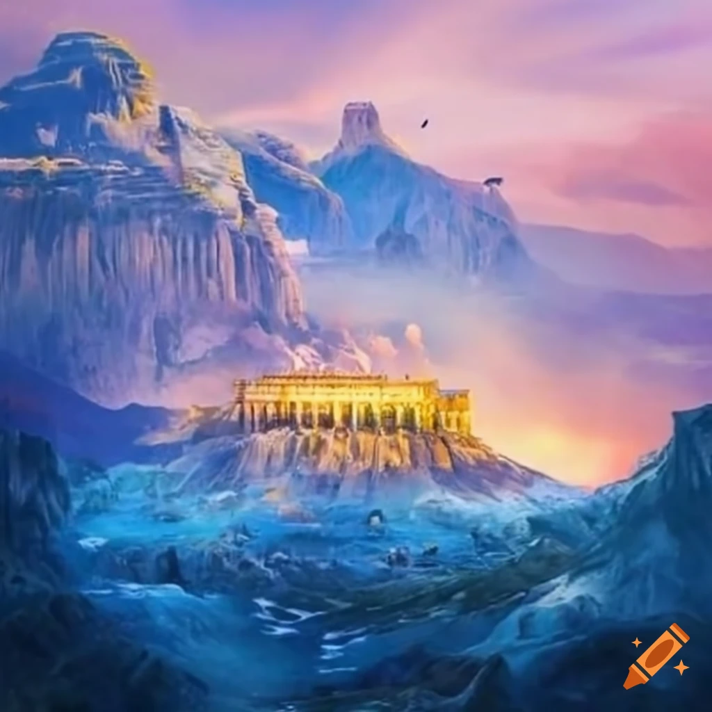 Majestic view of mount olympus, the mythical home of gods and goddesses ...