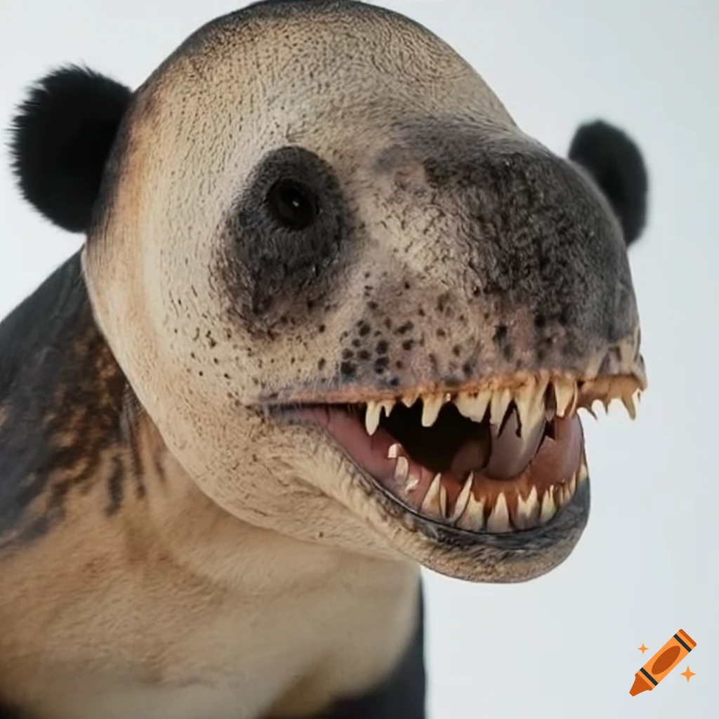 Dinosaur with panda-like features on Craiyon