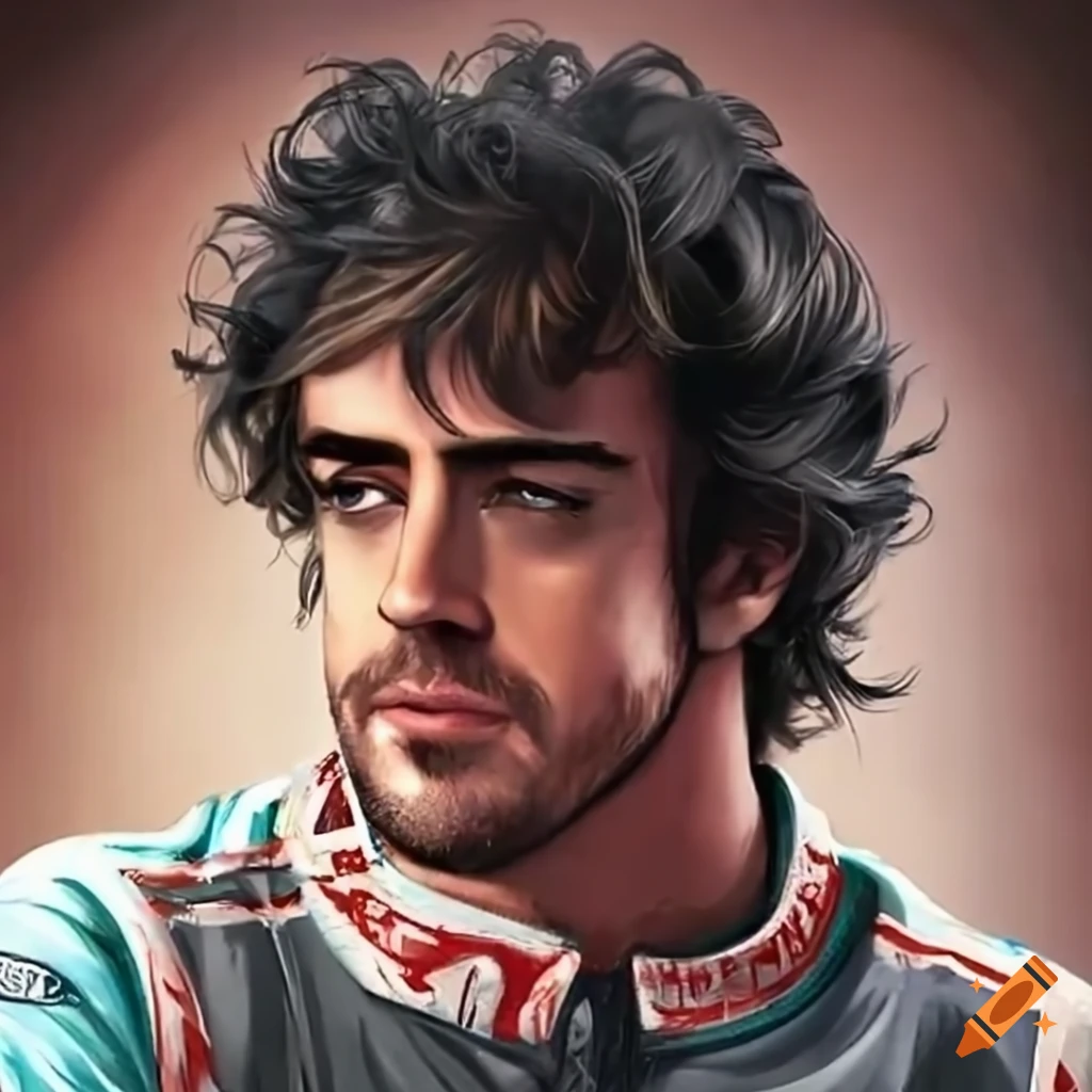 Jorge rivera-herrans and fernando alonso with wild black hair and clean ...