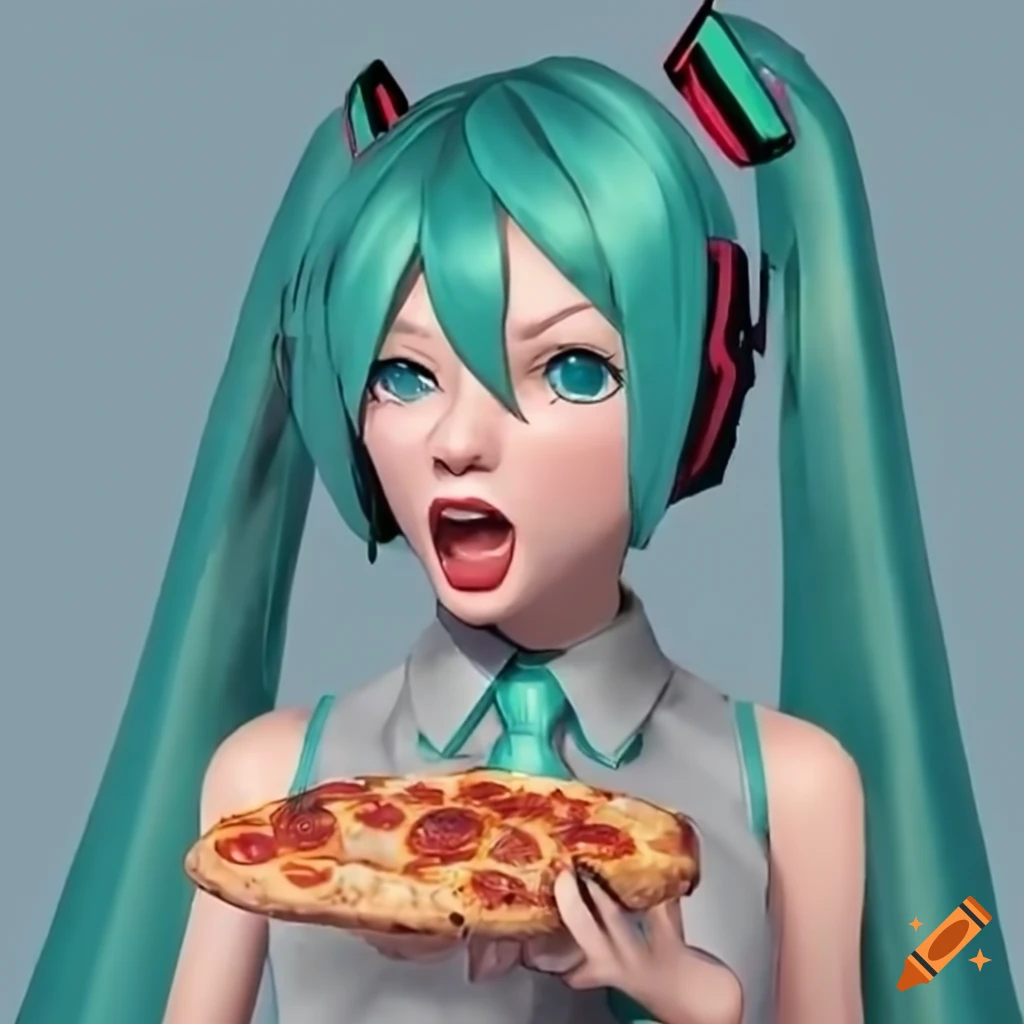 Hatsune Miku And Taylor Swift Confronting An Alien Pizza Delivery Guy