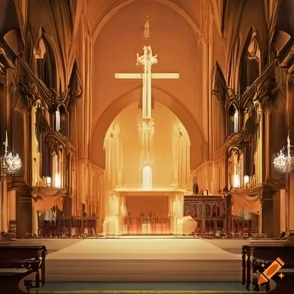 Festive church interior on Craiyon