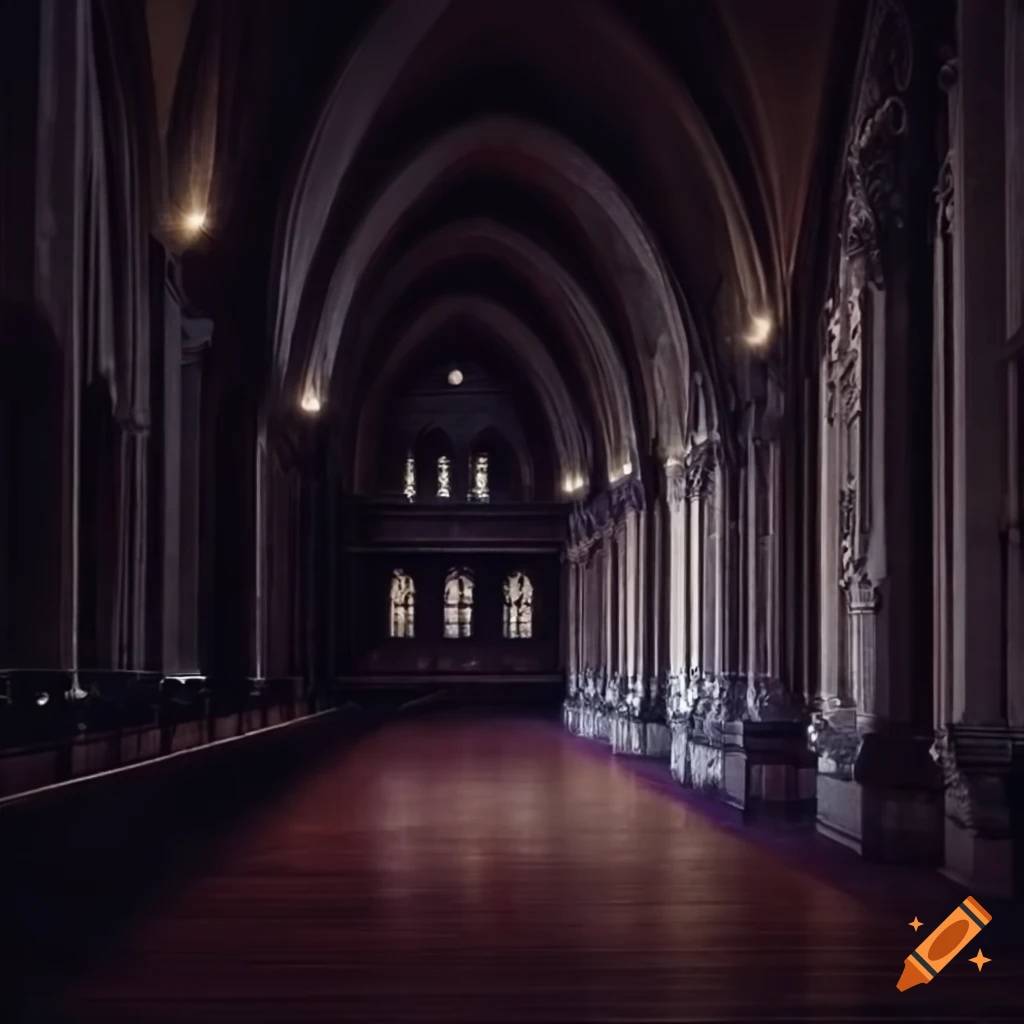 University hall in a fantasy setting with a touch of magic on Craiyon