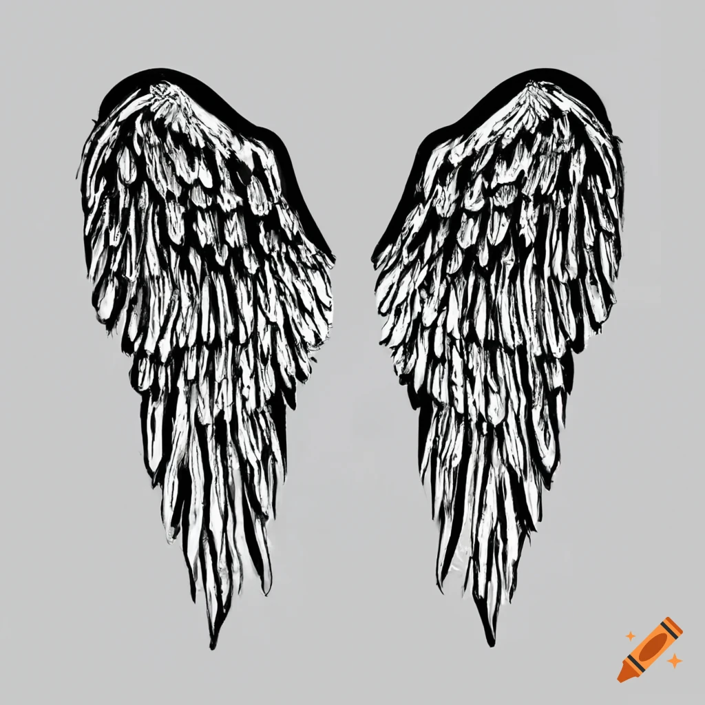 Angel wings on Craiyon