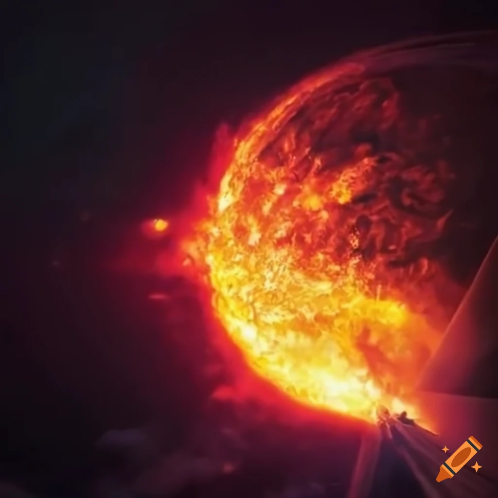 Cool solar flares resembling anime style with black flowing around on ...