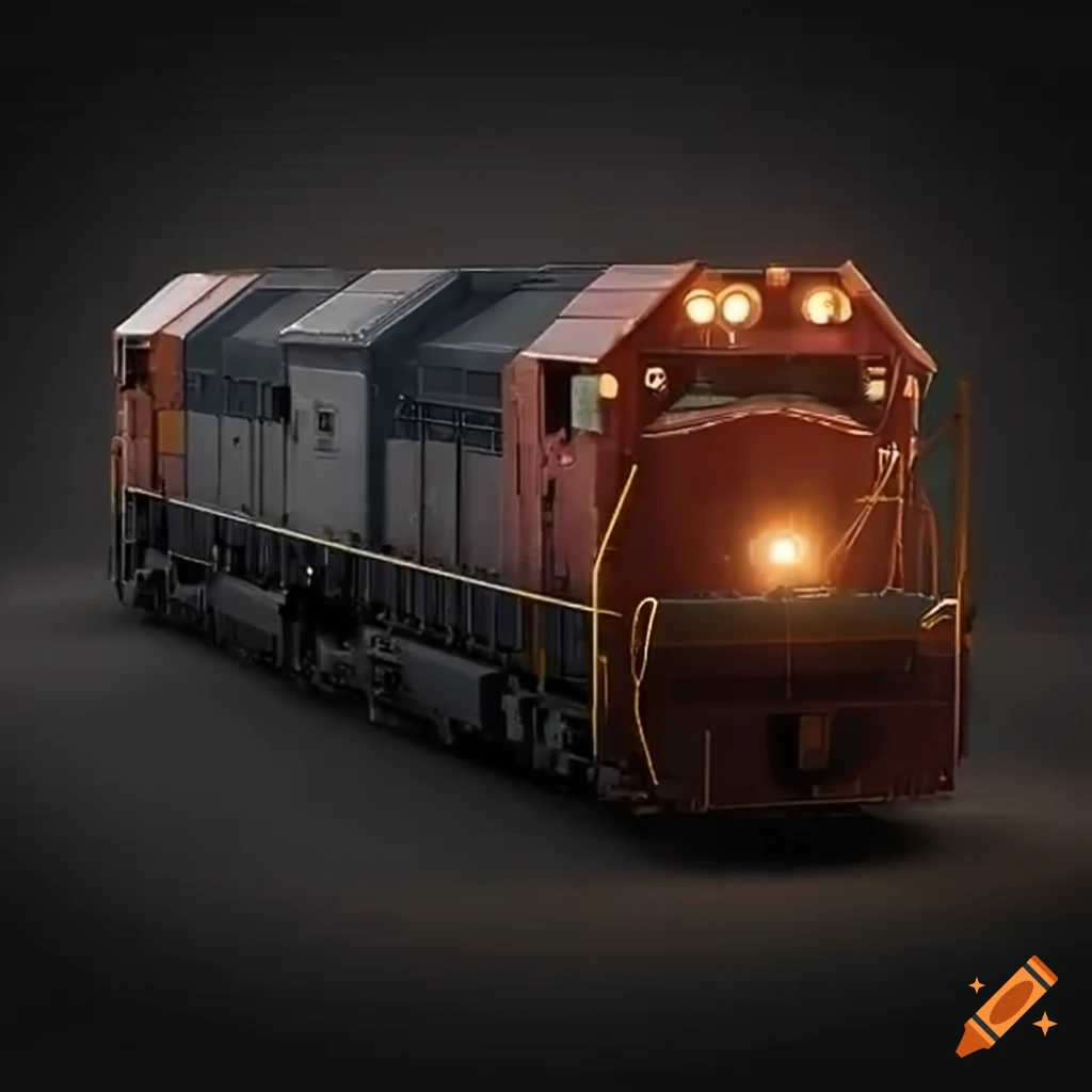 Atomic powered freight train on Craiyon