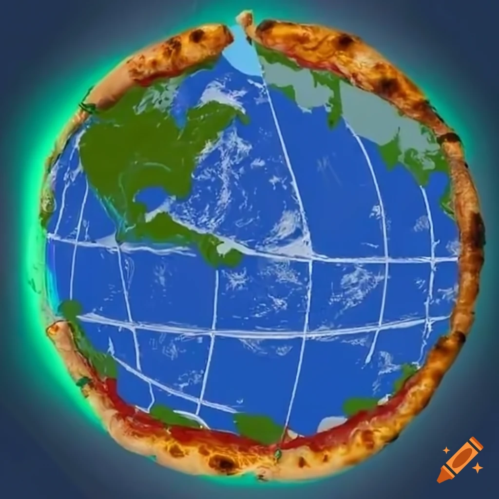 Spinning earth sliced like a pizza on Craiyon