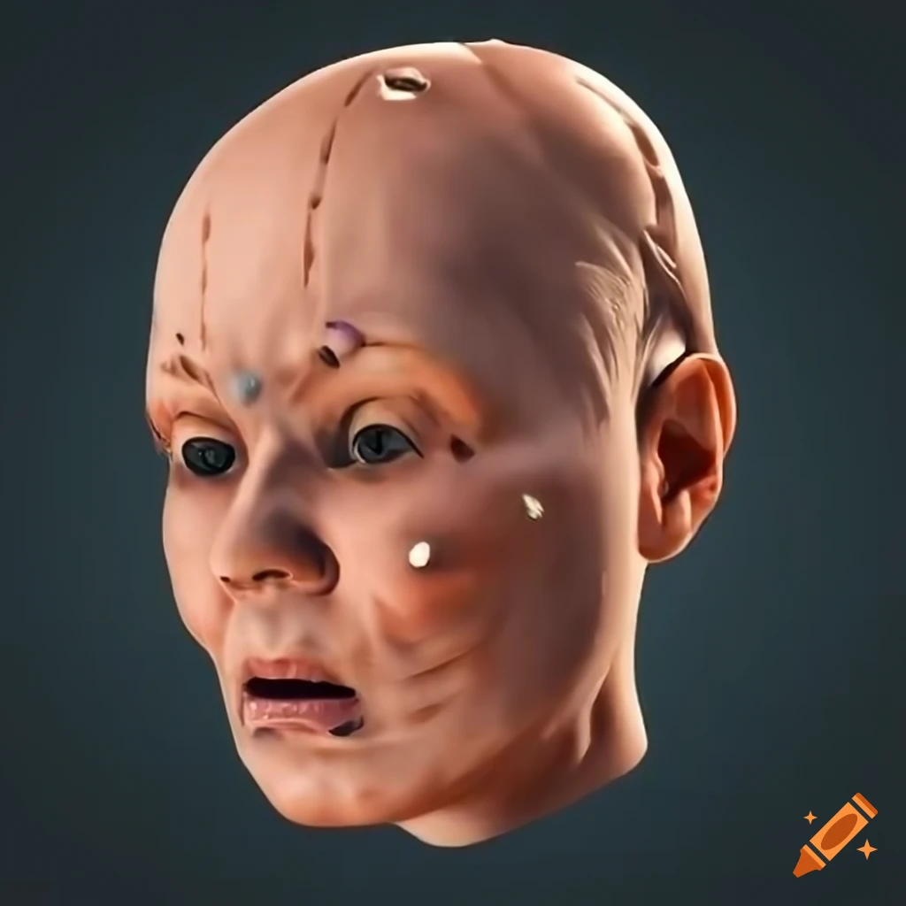 Uncanny valley floating head on Craiyon