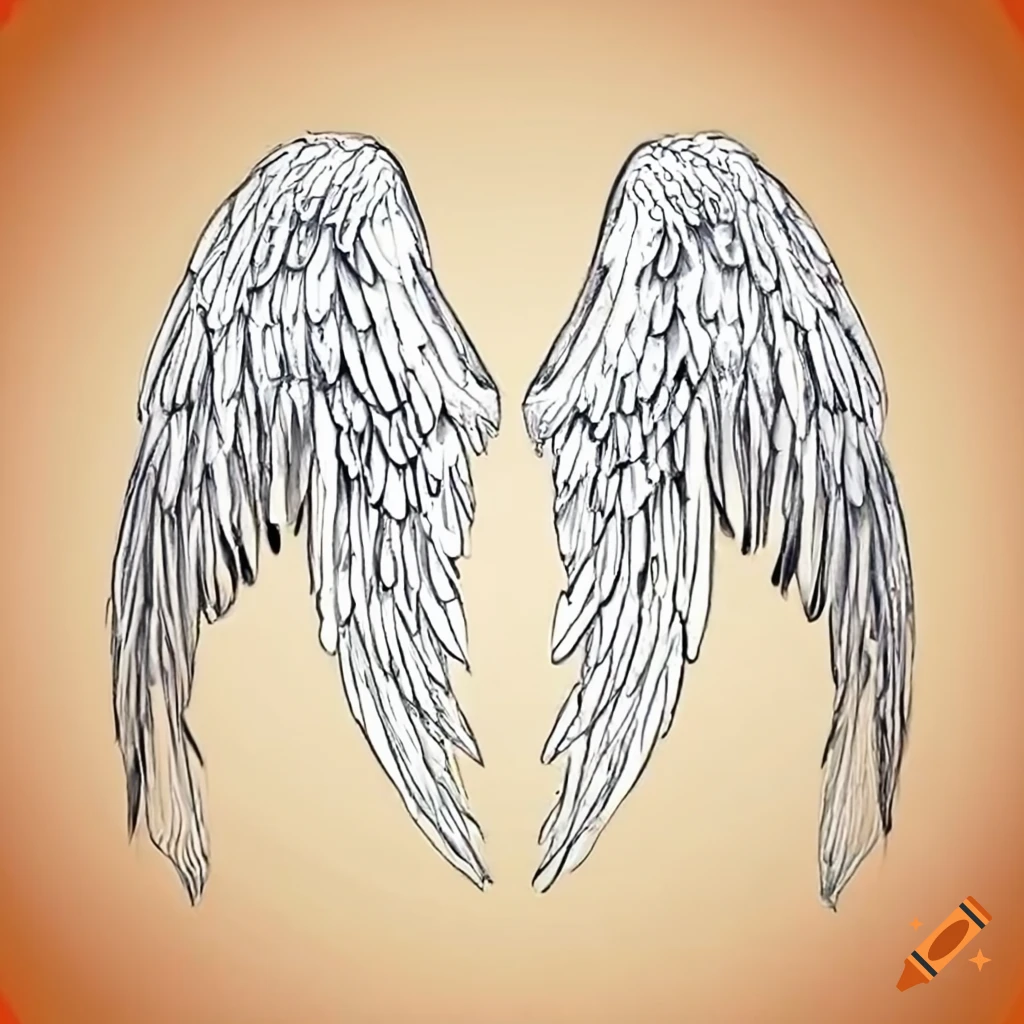 Angel wings on Craiyon