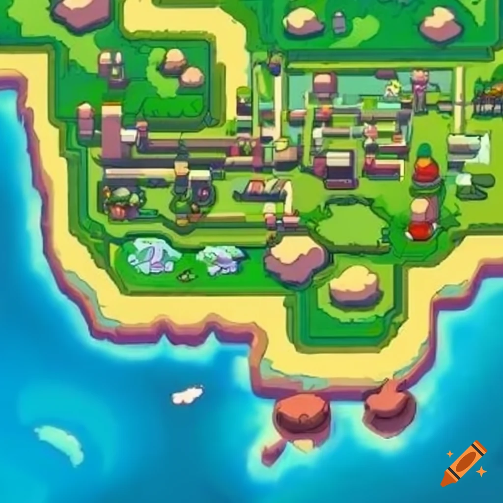 Pokemon region map on Craiyon