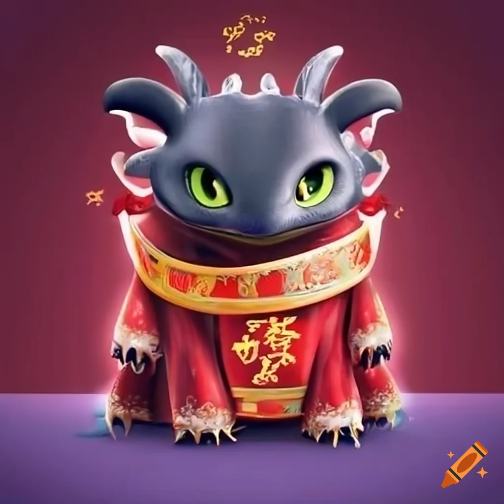 Toothless in chinese new year theme on Craiyon