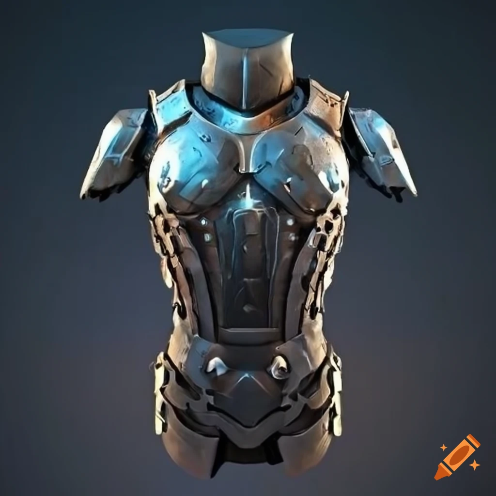 Futuristic knight armor torso chest on Craiyon