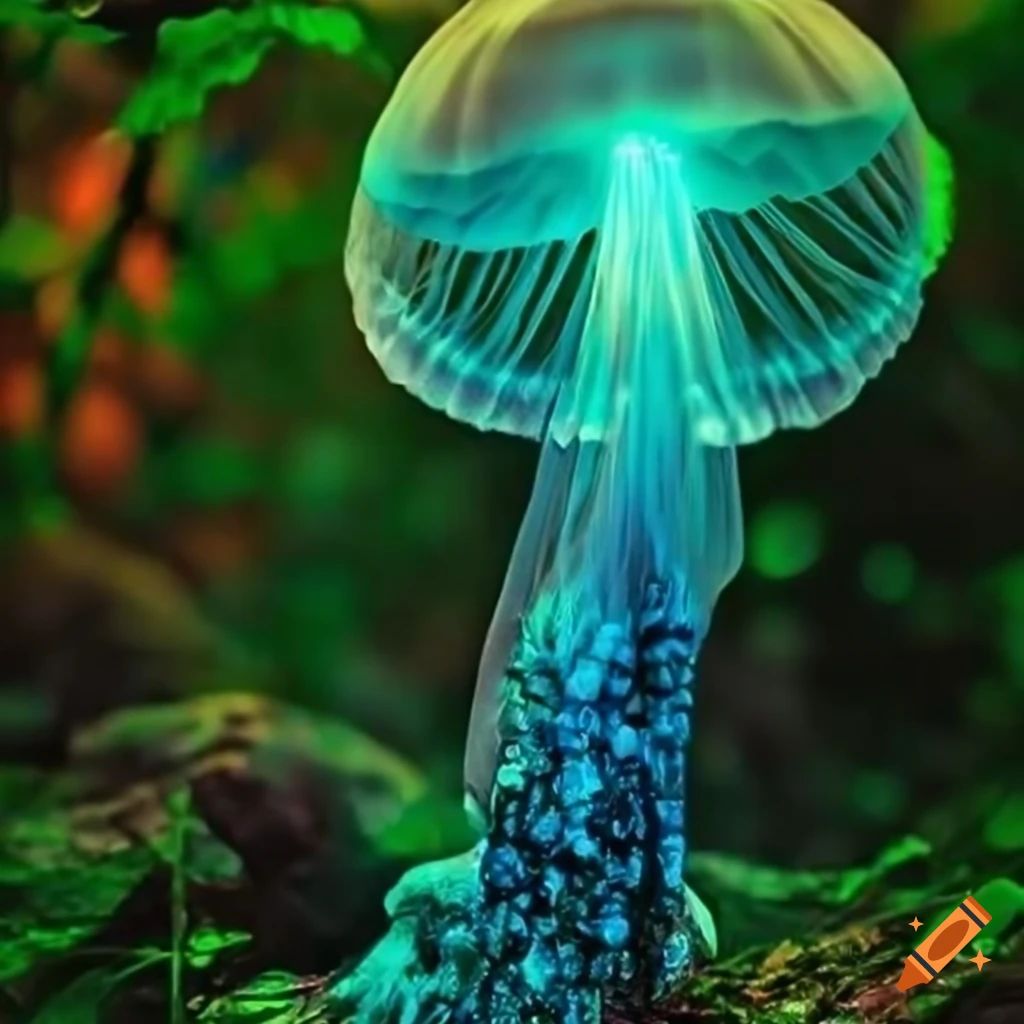 Fantasy meets reality in illuminated forests with vibrant lights and ...