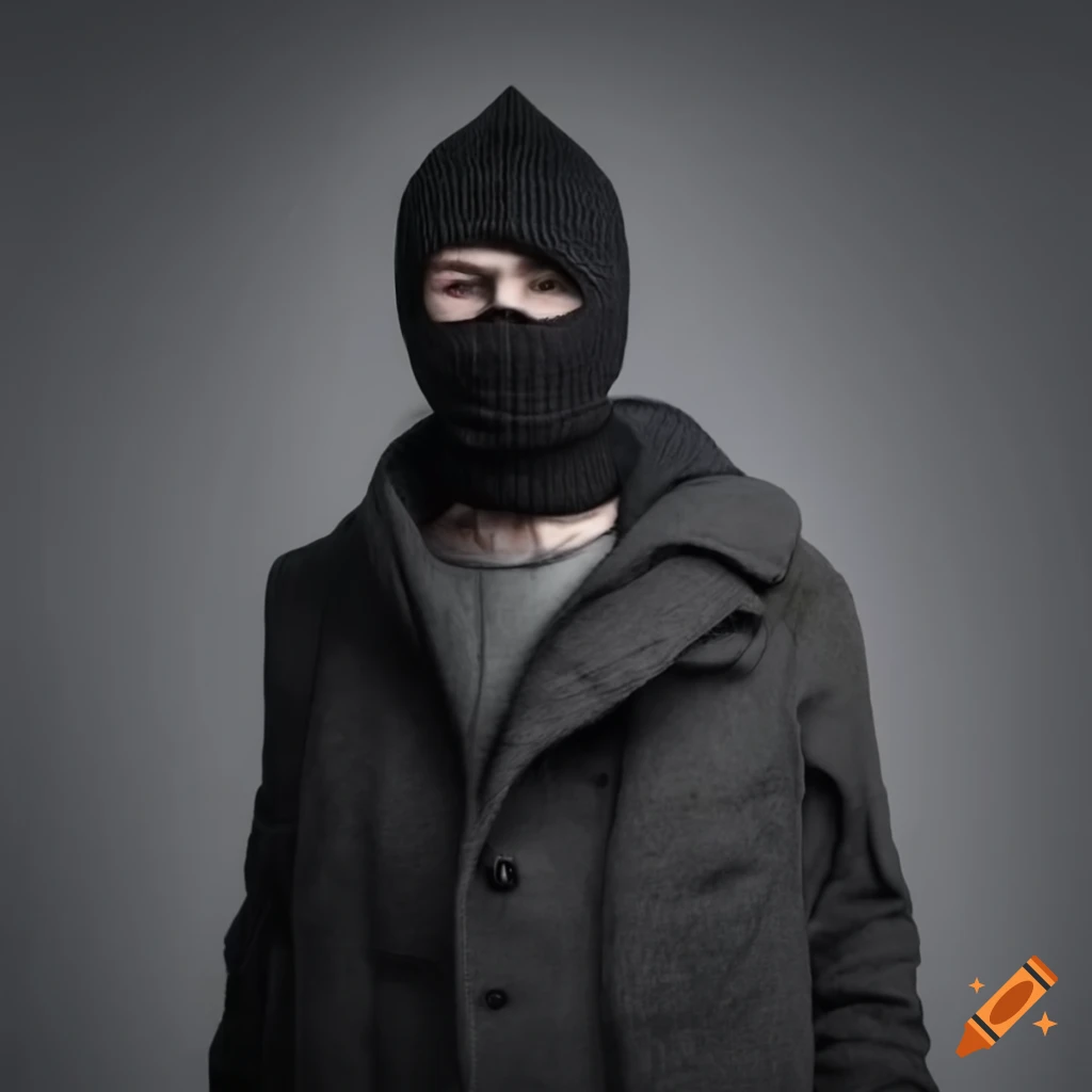 Man wearing a balaclava on Craiyon