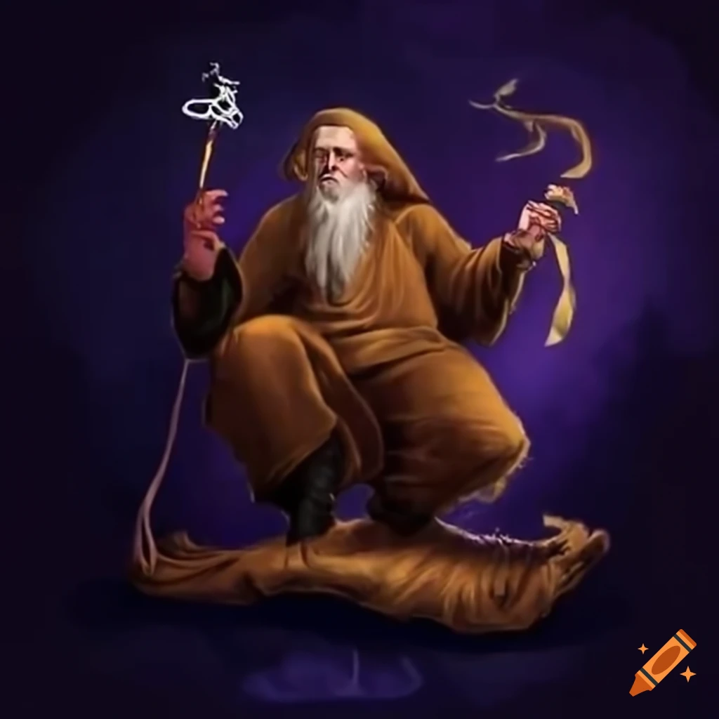 Wizard and jesus being chased by a bear in a surreal scene on Craiyon