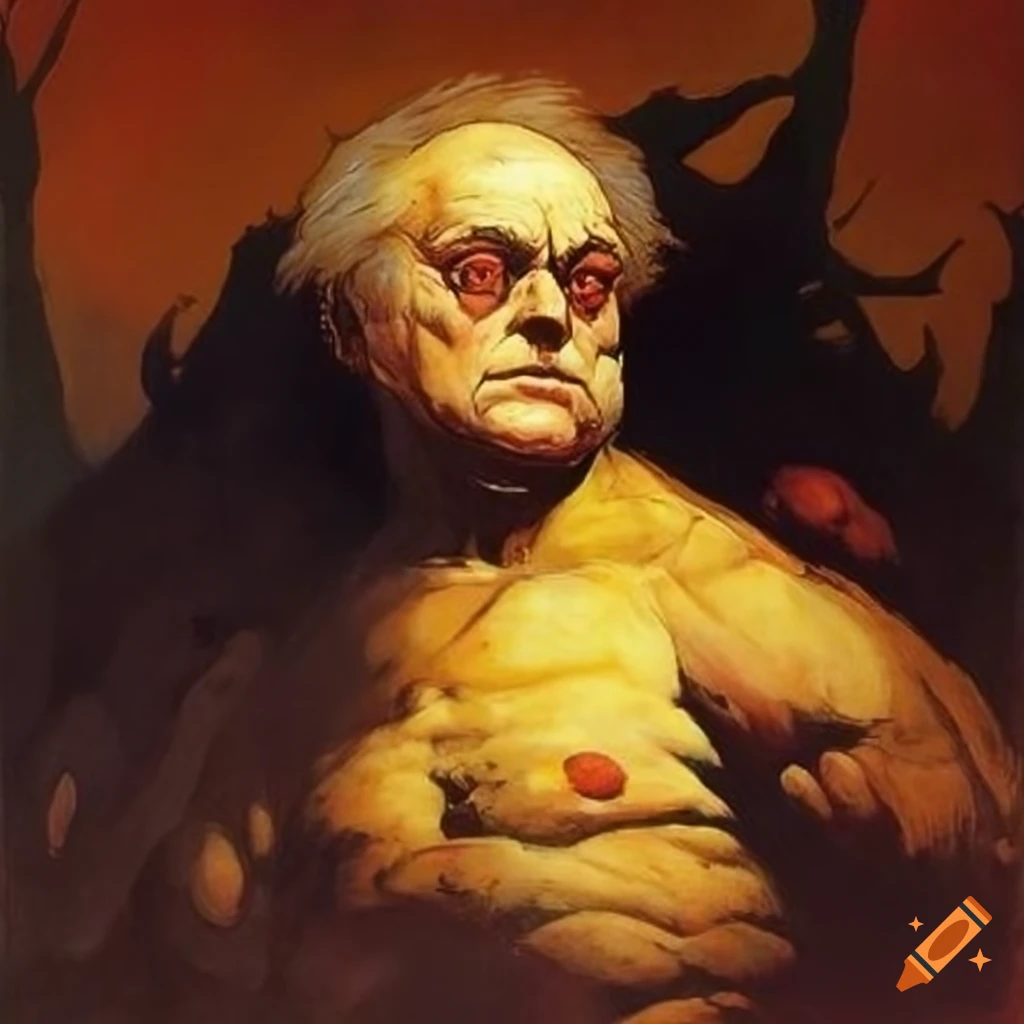 Portrait of aleister crowley by frank frazetta on Craiyon