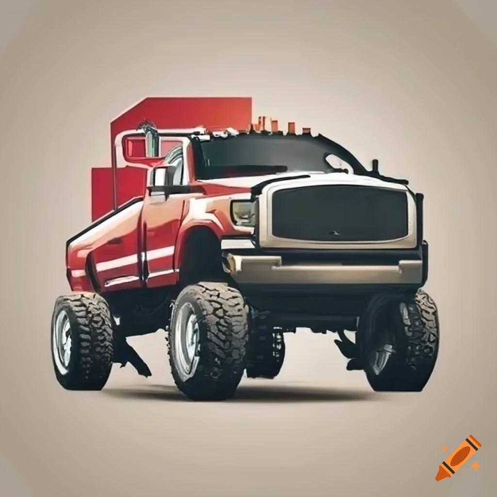 Demolition and remodeling logo with lifted truck on Craiyon