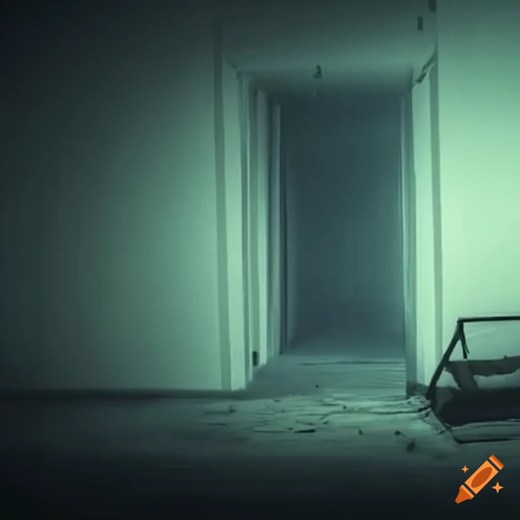 Liminal space with lurking monsters in the darkness on Craiyon